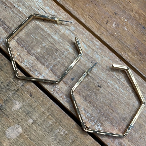 Jewelry | Geometric Gold Hoops | Poshmark